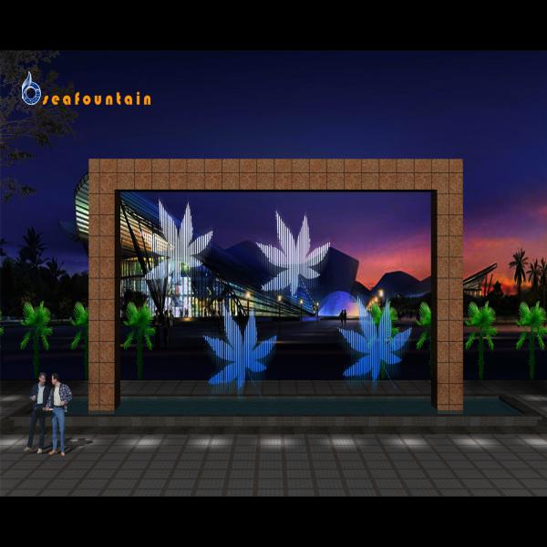 Quality Multimedia Control Digital Water Curtain Graphic Waterfall Water Fountain for sale