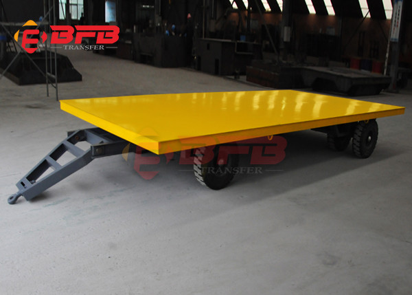 Quality Forklift Towing Flatbed Steel Coil Trailers On Cement Floor for sale