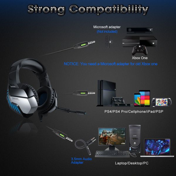 Quality computer 50mm DC5V 2.2m Onikuma K5 Pro Gaming Headset for sale