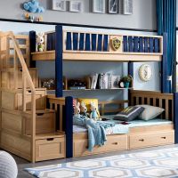 Quality Wood Kids Teenager Bunk Beds Twin Over Full Bedroom Sets OEM for sale