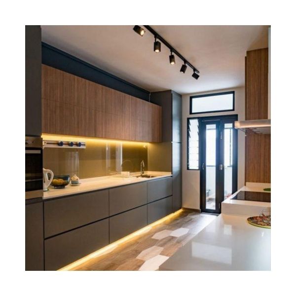 Quality Quartz Stone Countertop Complete Matte Style Customized Size Modular Kitchen Cabinets for sale