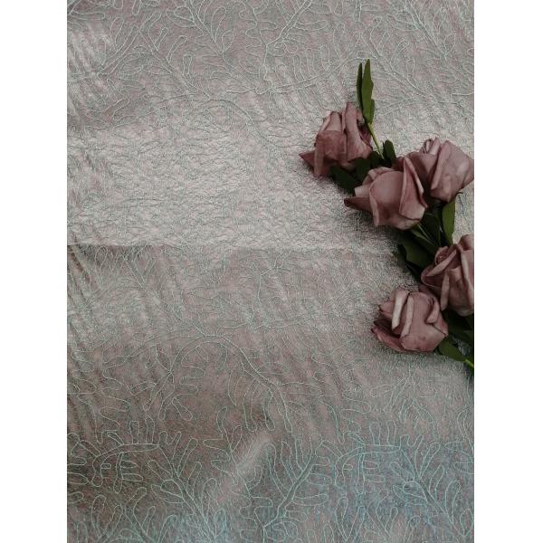 Quality Blue Graceful Tulle Mesh Embroidered Lace Fabric for sale