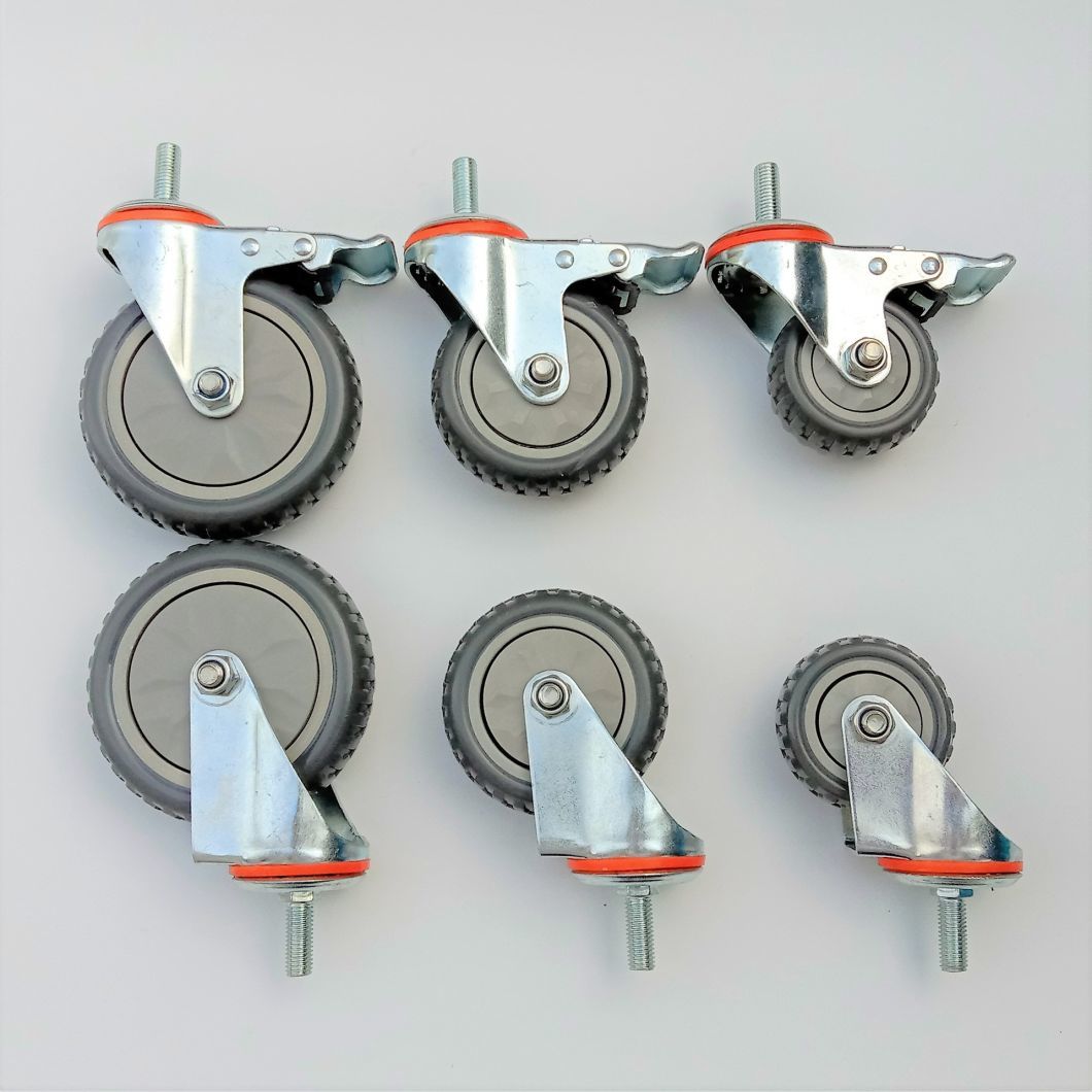 3 Inch Orange Casters Wheels with Brake 2.5 4 Inch Industrial Swivel Caster
