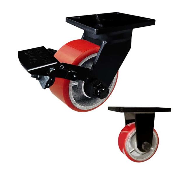 Quality 3inch Width 3300lbs Capacity Super Heavy Duty Casters Polyurethane for sale