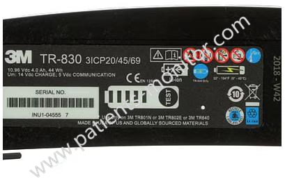 3M Versaflo Lithium-ion Rechargeable Battery TR-830 3ICP20/45/69 10.96V ...