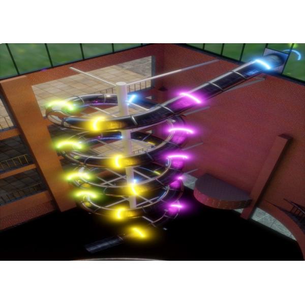 Quality Outside Colorful Spiral 80cm Stainless Steel Slides Led Light for sale