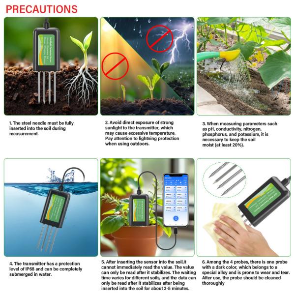 Quality Smart 8-in-1 Soil NPK EC PH Temperature Moisture Sensor USB Multi-Parameter for sale