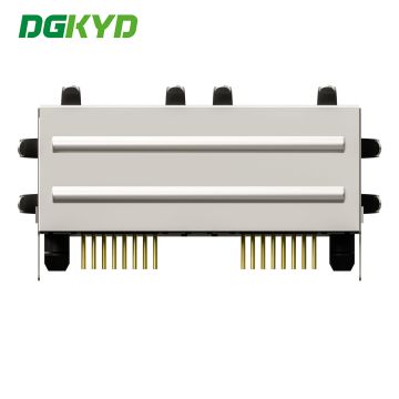 Quality Tab UP Ganged Double Port Magnetic Modular Jack Cat5e Rj45 Keystone Connector for sale