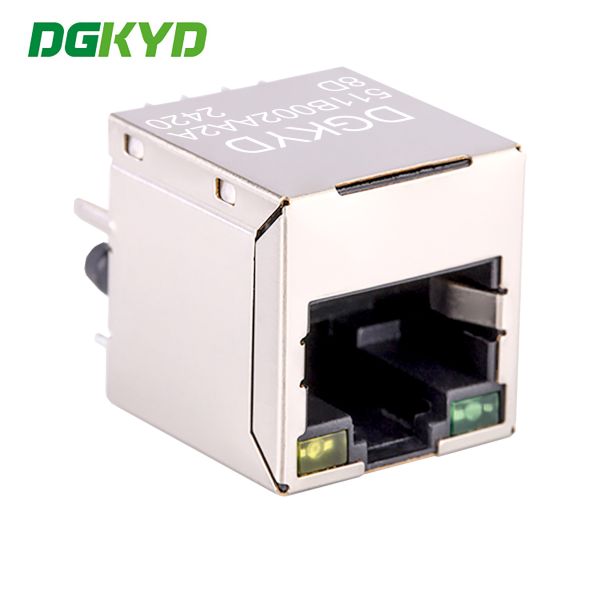 Quality RJ45 Vertical Interface 180 Degree Network Connector 100MB Transformer for sale
