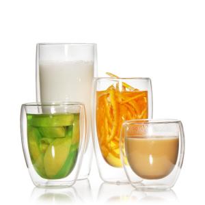 Quality Printed Double Wall Cappuccino Cups Insulated Glassware 150ml for sale