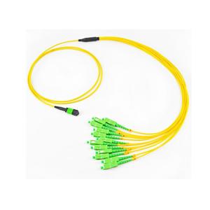 Quality SM Breakout MPO Fiber Optic Patch Cord APC Interface Customized Length for sale