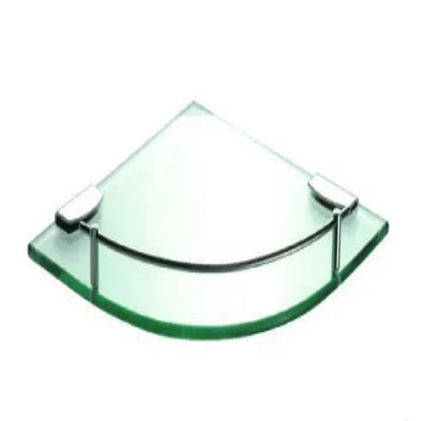 Quality Aluminium Glass Bathroom Shelves Wall Mounted 2 Tier Glass Shower Shelf for sale
