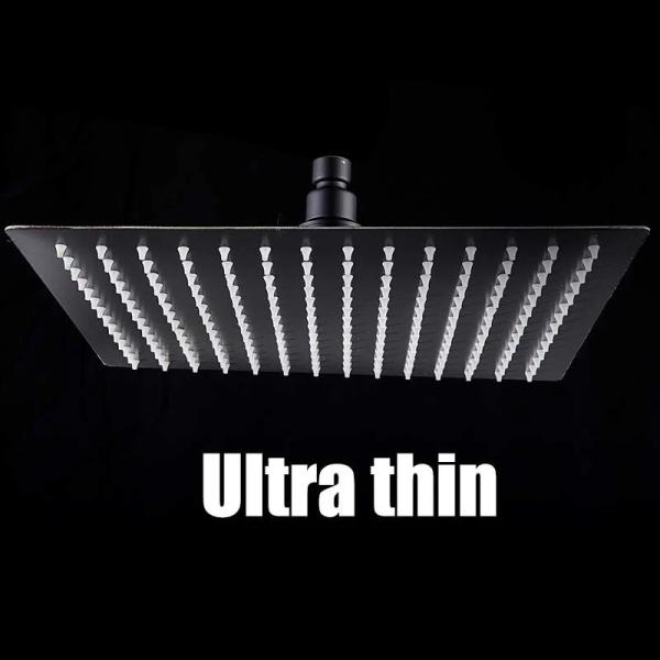 Quality Luxury Rain Bathroom Shower Faucet Matte Black Shower Mixer Set for sale