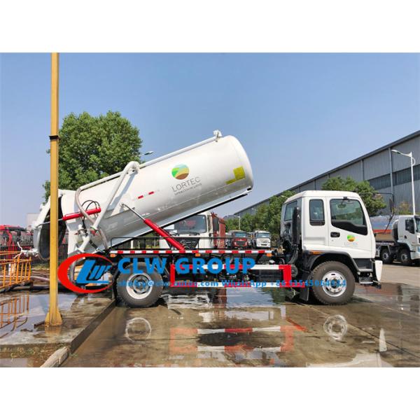 Quality ISUZU FTR 10000L Stainless Steel Vacuum Sewage Suction Truck for sale