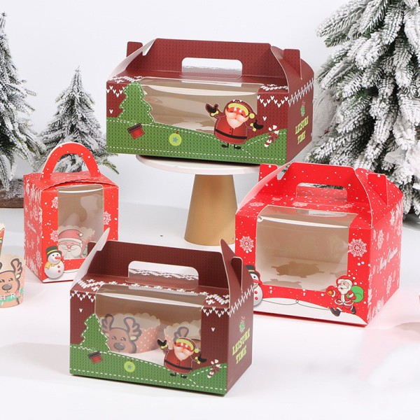 Quality Customized Printed Holiday Bakery Boxes For Christmas Cupcake Pastry for sale