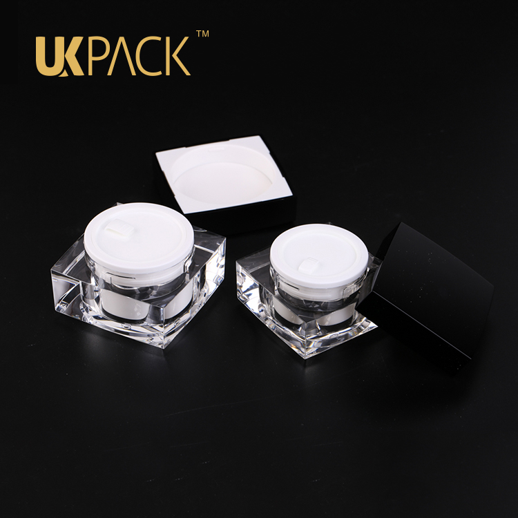 UKPACK double-wall design PMMA 15ml 30ml 50ml small plastic cosmetic cream jar