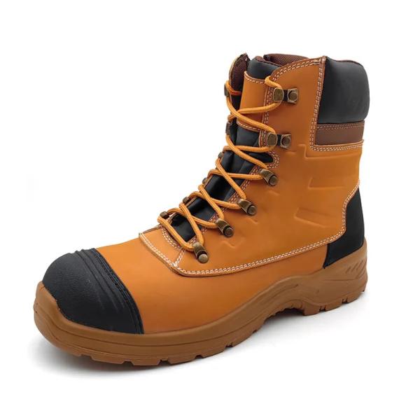 Quality Oil And Water Slip Resistant Boots Industrial Leather Construction Boots With Zipper for sale