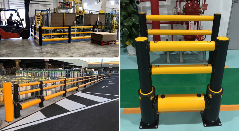 Flexible Pedestrian Barrier  Anti-Collision Guardrails Warehouse Safety Barrier Traffic Guardrails
