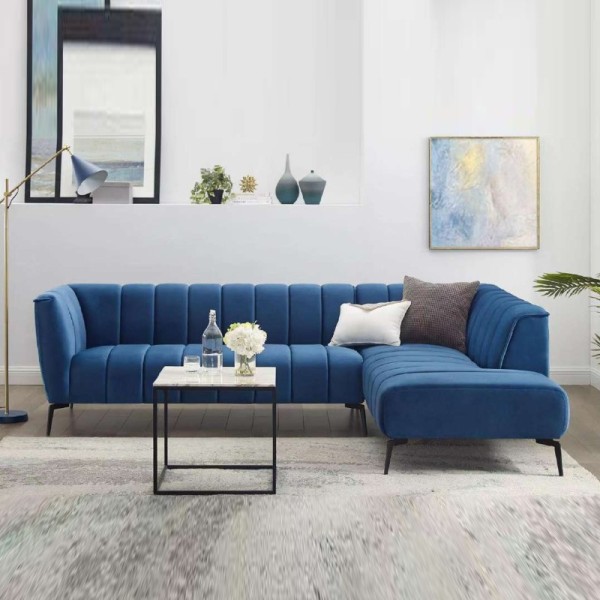 Quality Anti Scratch Velvet L Shape Sofa Multifunctional Practical For Home for sale