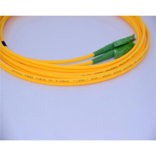 Quality Duplex 3.0mm Fiber Optic Jumper Cables E2000 APC To E2000 APC Yellow Color for sale
