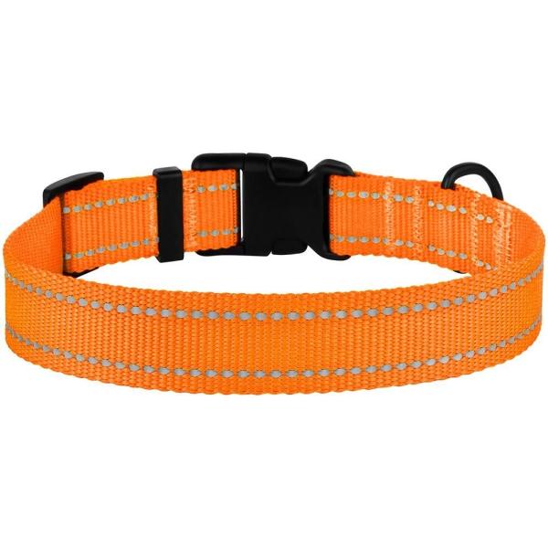 Quality Reflective Soft Nylon Adjustable Dog Collars With Buckles 5 Sizes Optional for sale