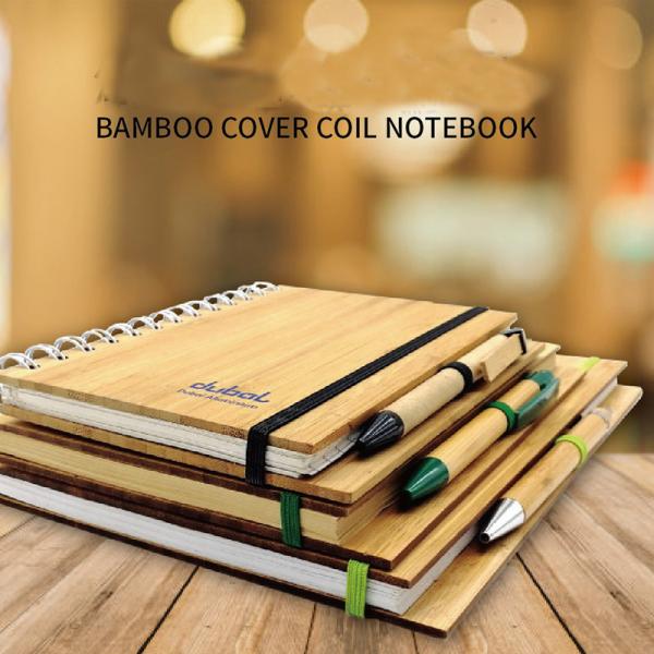 Quality Recyclable A5 Bamboo Cover Notebook , 80 Sheet Notebook For Office Classroom for sale