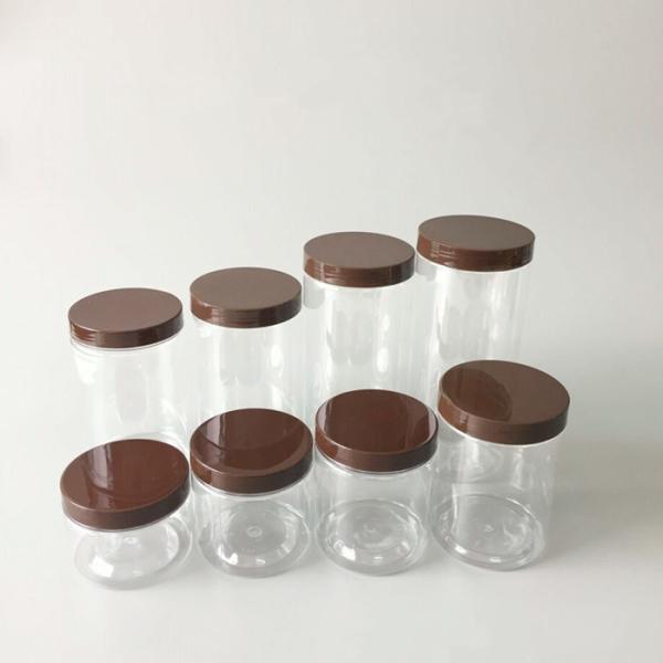 Quality Dia 85mm Round Plastic Canisters Easy Open Transparent Nuts Storage Jars With for sale
