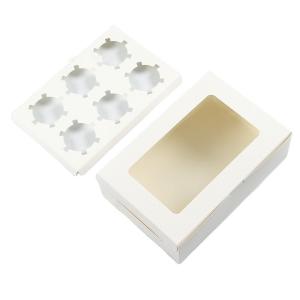 Quality Corrugated Cupcake White Pastry Boxes Packaging With Fixed Compartment for sale