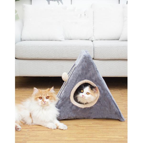 Quality Linen Portable 42cm Short Plush Cat House Indoor for sale