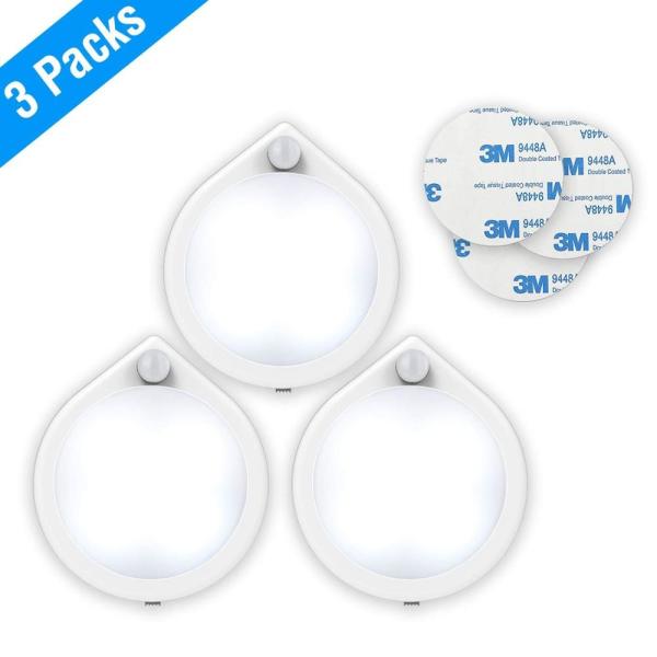 Quality Cold White 0.5w 2.5cm Thick Battery Operated Motion Sensor Puck Lights for sale