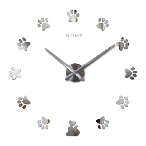 Quality Cute Cat Claw Wall Art Clock 3D Large Vintage Style Wall Clocks for sale