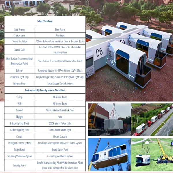 Quality Tempered Glass Movable Prefabricated Tiny Space Capsule House for Customized for sale