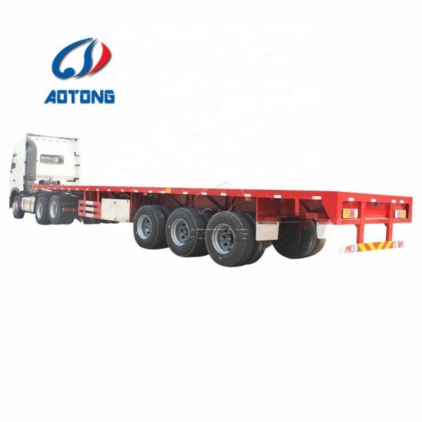 Quality Fully Welded Chassis 3 Axles 45ft 40tons Flatbed Trailers for Flexible Cargo for sale