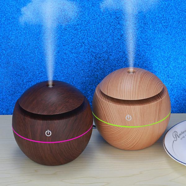 Quality Other Function Portable Mini Ultrasonic USB 130ML Wood Grain Humidifier with Led for sale