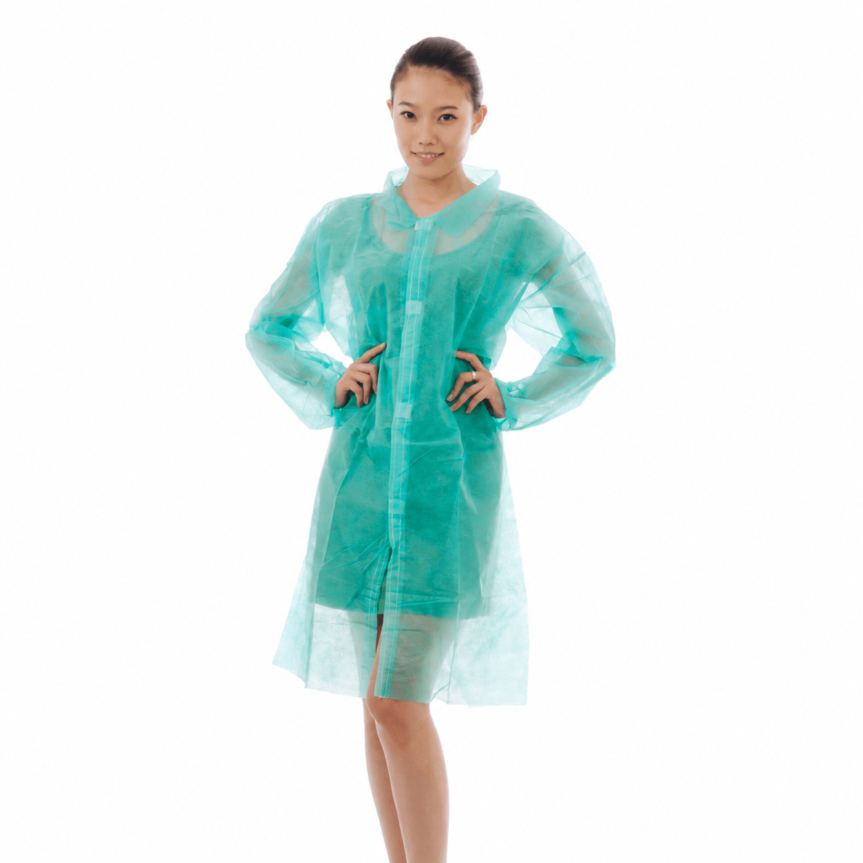 Quality PP/SMS/MP/Tyvek Disposable Lab Coat Medical Non Woven Labcoats With Velcro For for sale