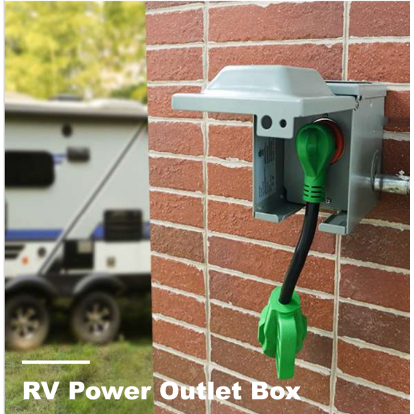 Quality Weatherproof RV Power Outlet Box with 50A NEMA 14-50R and Dual RV Receptacles for Campgrounds for sale