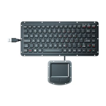Quality IP65 Silicone Rubber Military Keyboard PS2 USB With 400DPI Touchpad for sale