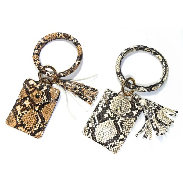 Quality Brass Plating Round Wristlet Keychain ROHS Approved With Wallet for sale