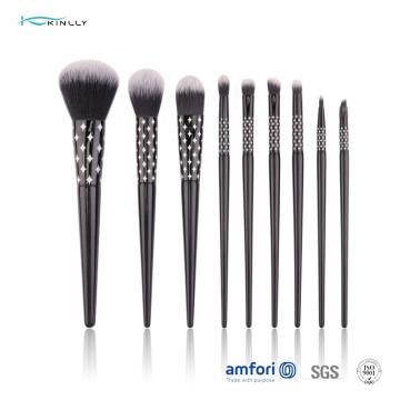 Quality 9pieces Wooden Handle Nylon Hair Cosmetics Makeup Brush Set for sale