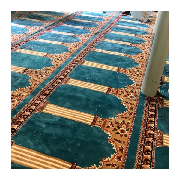 Quality 8mm Pile Height Non-Slip Mosque Carpet Roll in Design for Pakistan Mosque for sale