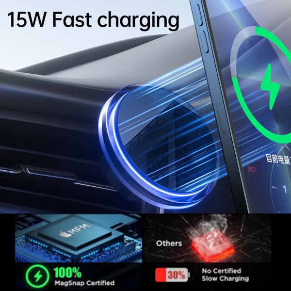 Quality Horizontal And Vertical Magnetic Wireless Phone Charger Customizable For Car for sale