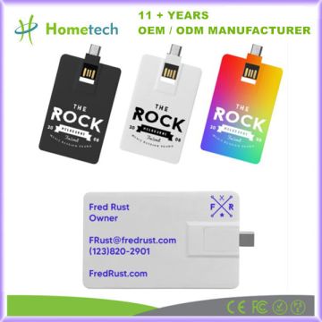 Quality Portable Credit Card Shape USB C Flash Drive With Durable Metal Casing For for sale