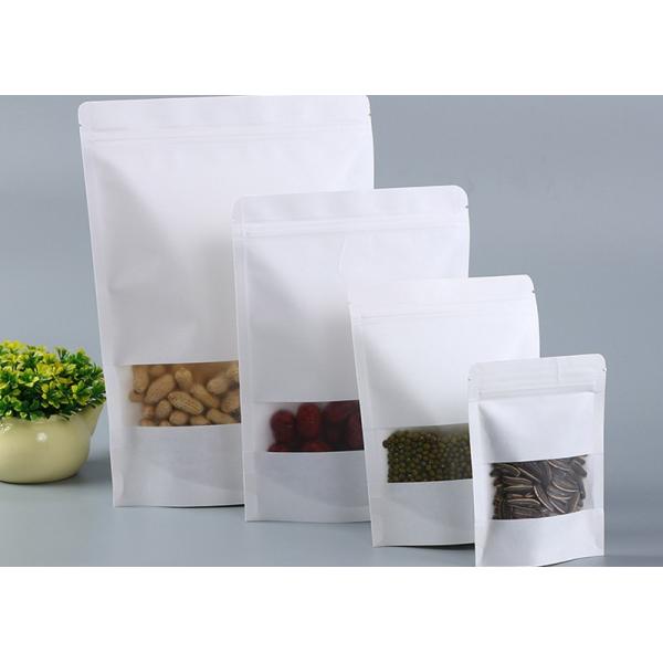 Quality Resealable Stand Up LDPE Kraft Paper Food Pouches Aluminum Foil With Zipper for sale