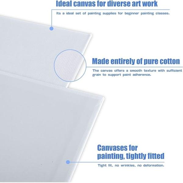 Quality 10''X8'' Pure Cotton Blank Canvas Panel Board 24 Pack 3mm Thickness for sale