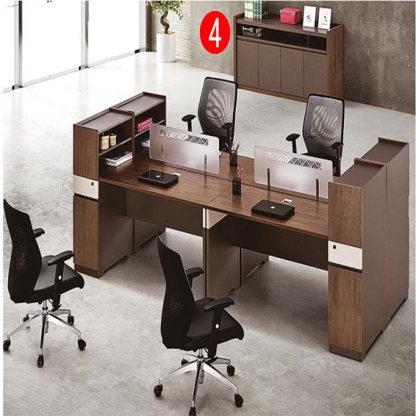 Quality Four Person Workstation Office Furniture Partitions / Aluminum Office Table for sale