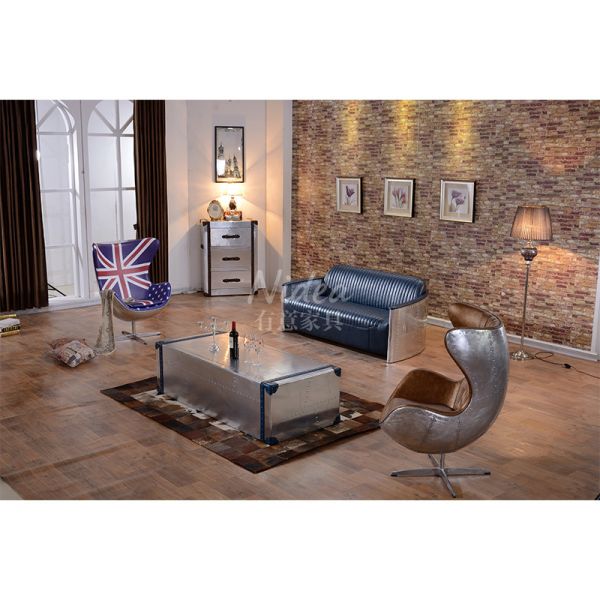 Quality Nidea #8801 Retro Distressed Aluminum Rivet Industrial Design Adjustable Height for Egg Chair for Home Office Living Room Hotel for sale