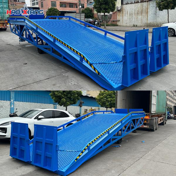Quality Diamond Mesh Hydraulic Dock Ramp 10000kg Portable Loading Dock Platform for sale