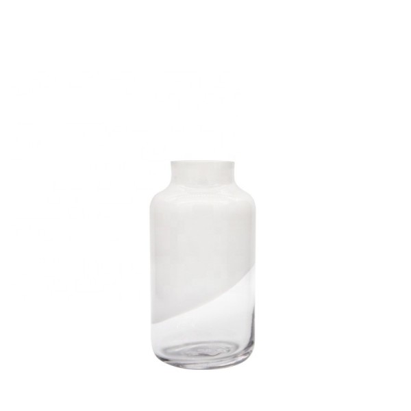 Quality Hand Made Solid White Top Half Ceramic Glass Jar Vase for sale