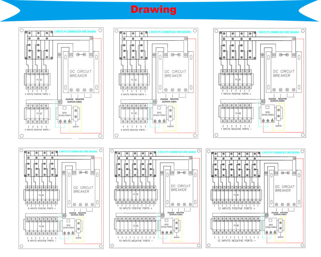 PV Array 1-24 String DC 1000V Solar PV Combiner Box Outdoor Panel Distribution Junction Boxes