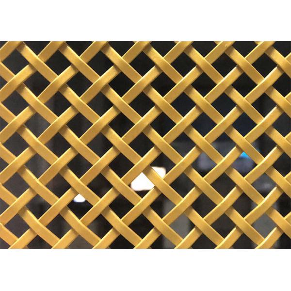 Quality Light Brass Color Fireproof Decorative Architectural Woven Mesh For Hall Screen for sale